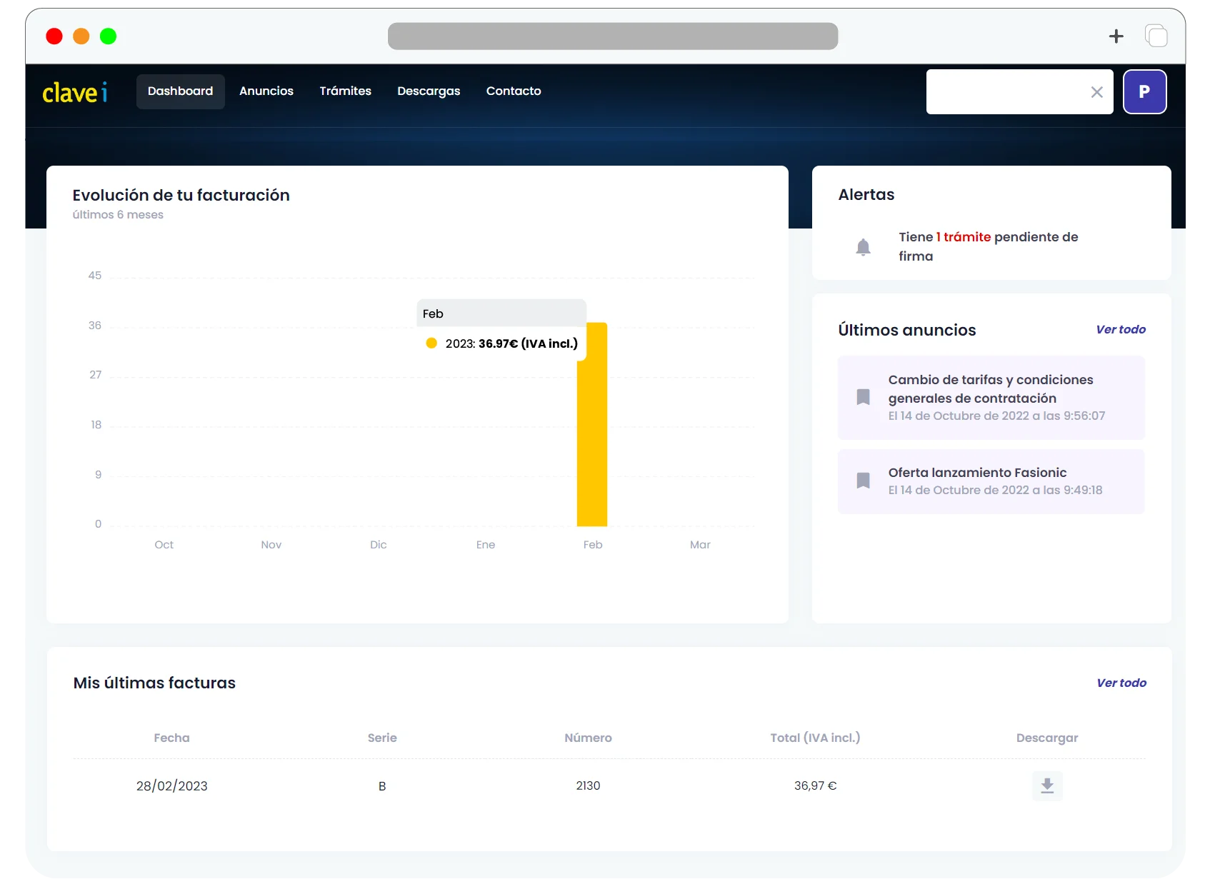 Software de Portal o Área de Clientes | Clavei Customer Portal
